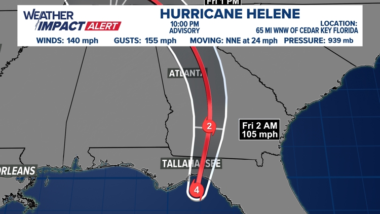 Where Helene is set to make landfall in Florida | wusa9.com