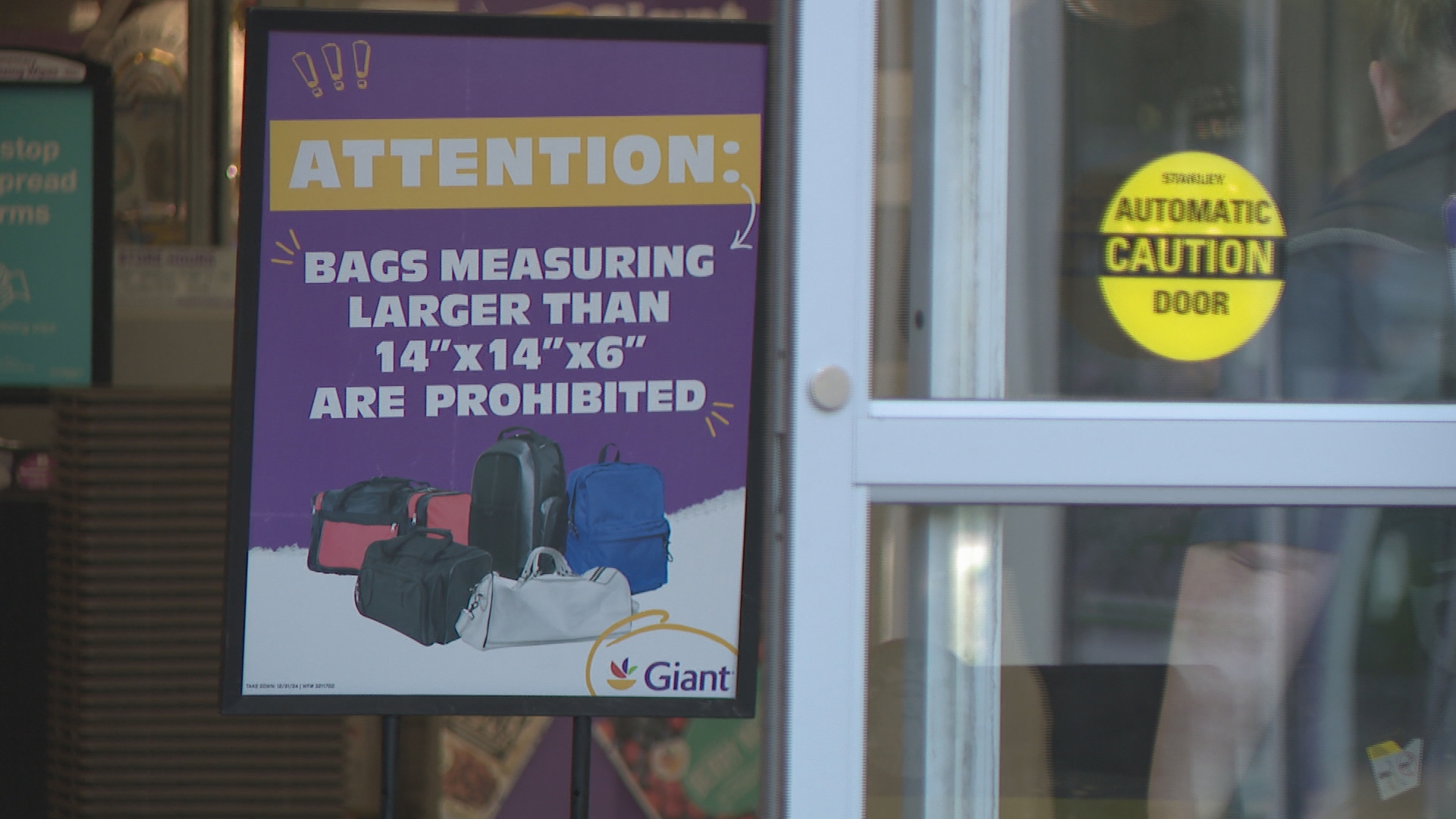 Large bags banned from select DMV Giant stores to reduce theft | wusa9.com