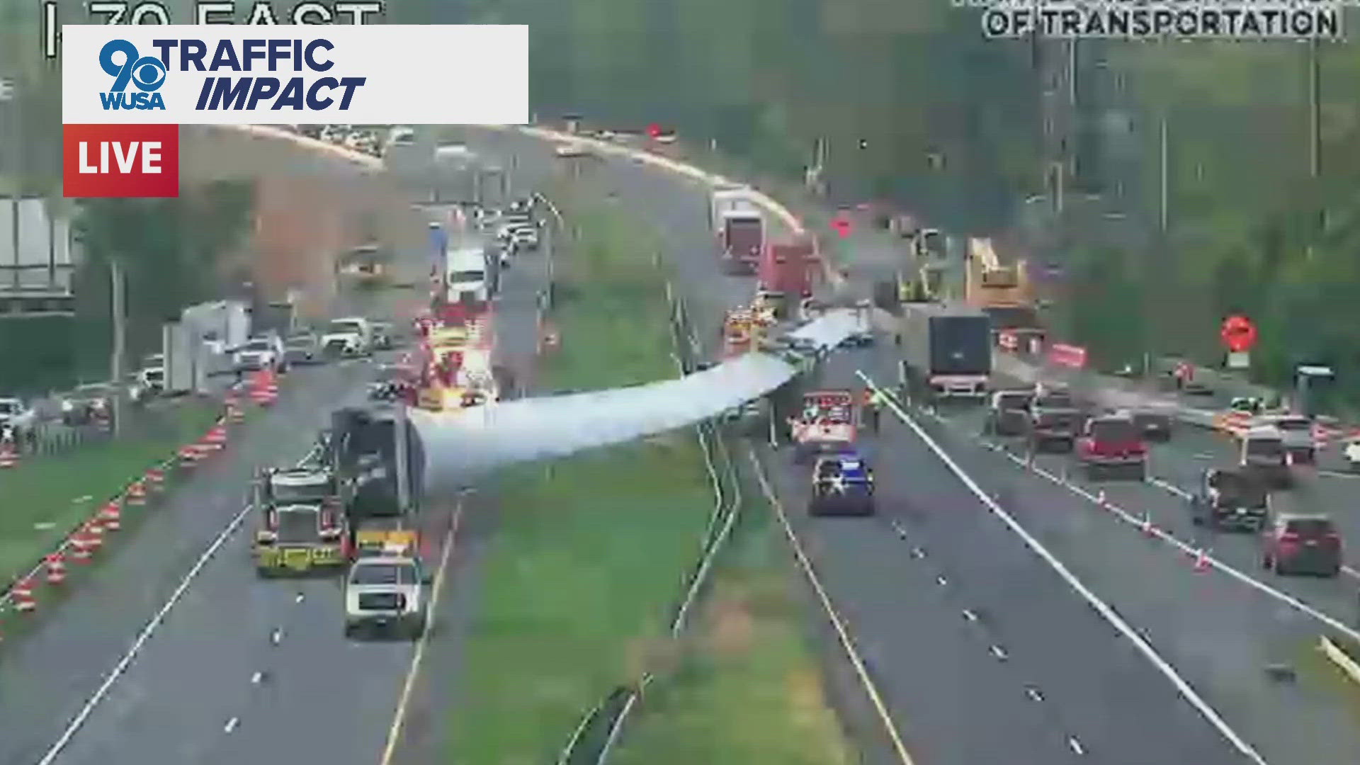 Wind turbine causing traffic issues on I-70 in Washington County ...