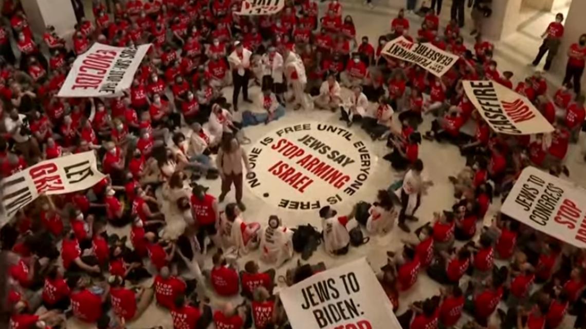 Demonstrators arrested inside Cannon Rotunda amid Netanyahu visit ...