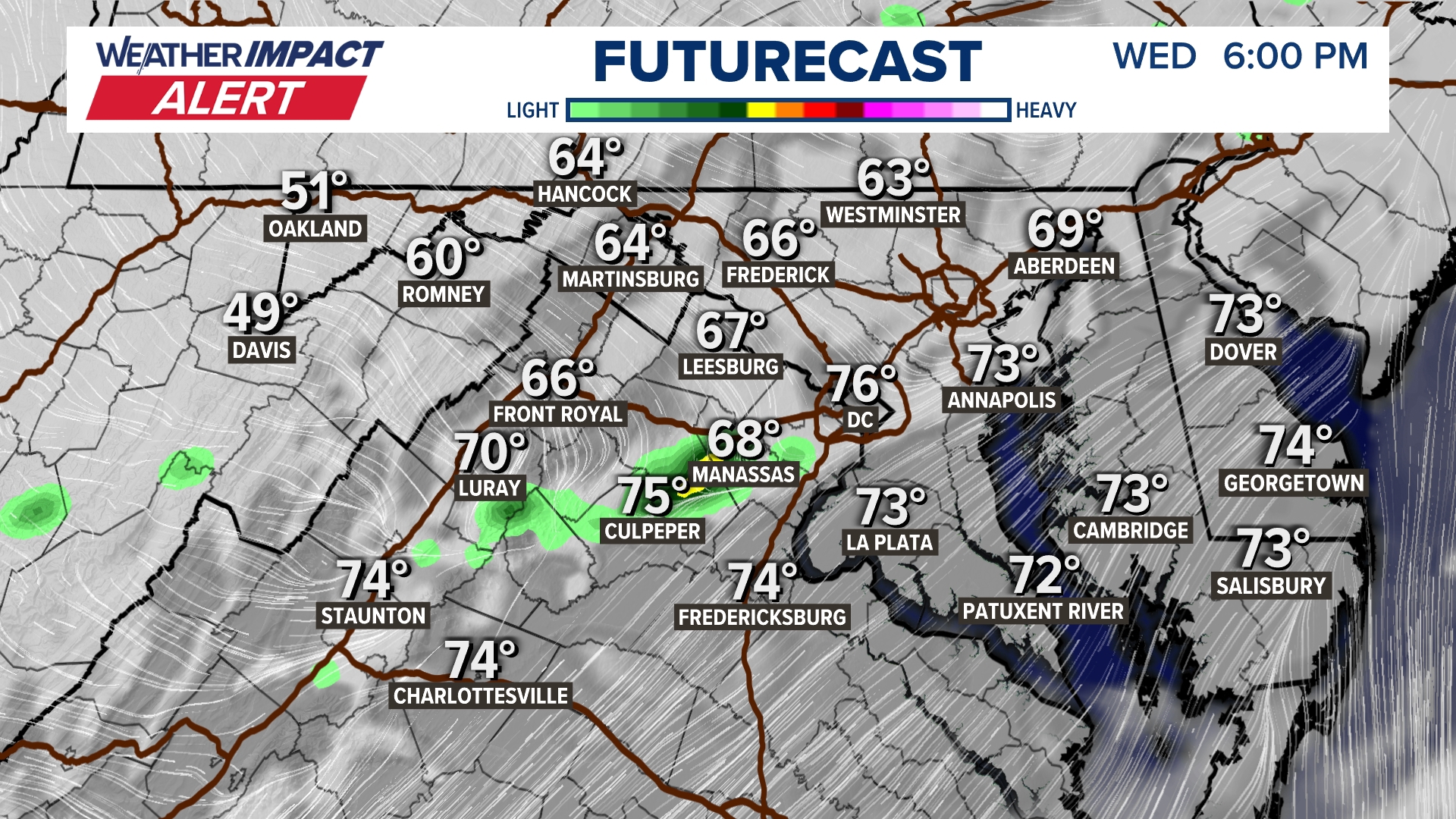 DC Forecast | Cloudy & cooler Thursday with widely scattered showers ...