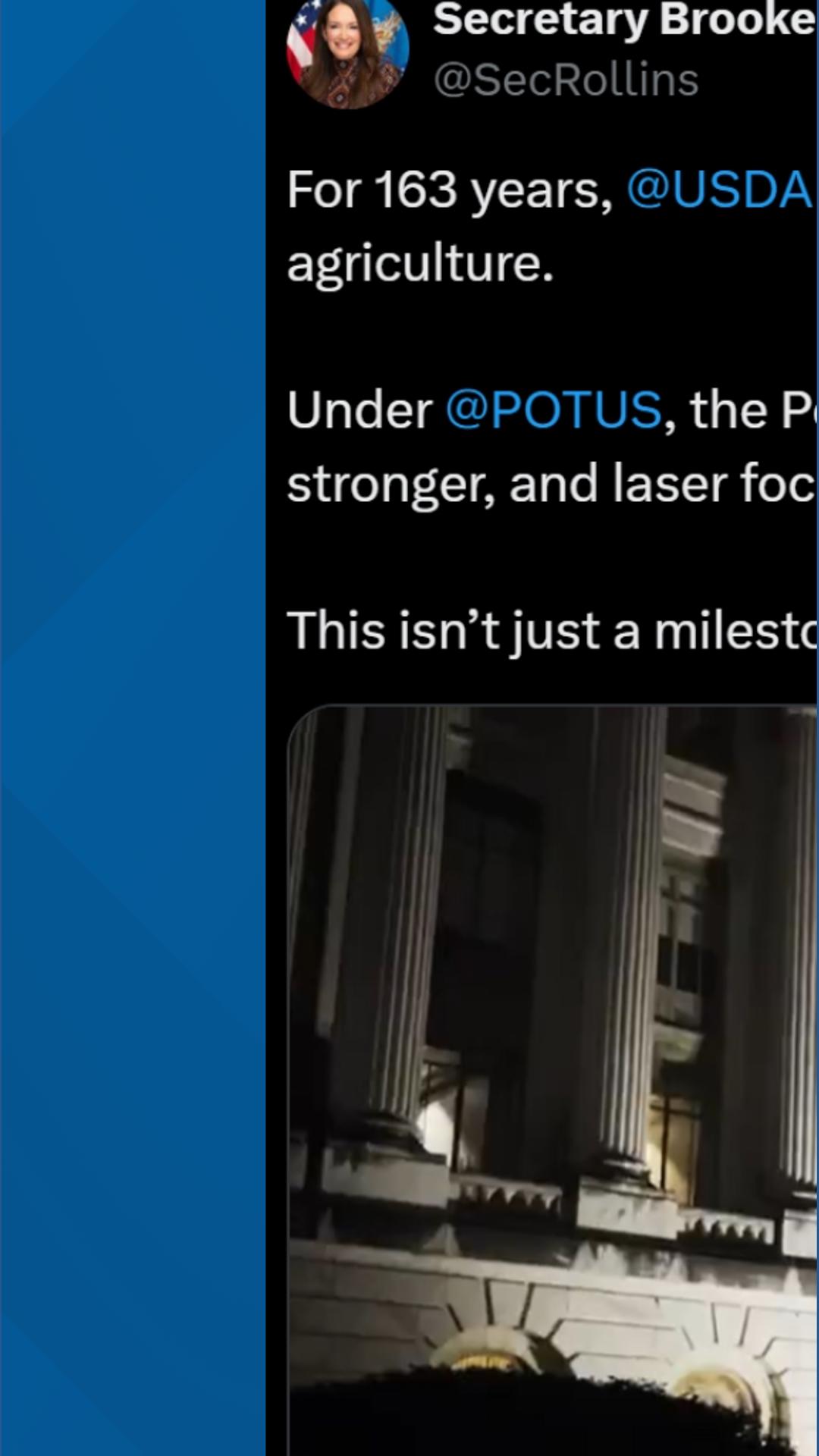 Trump official photo hangs outside USDA building, next to Lincoln ...