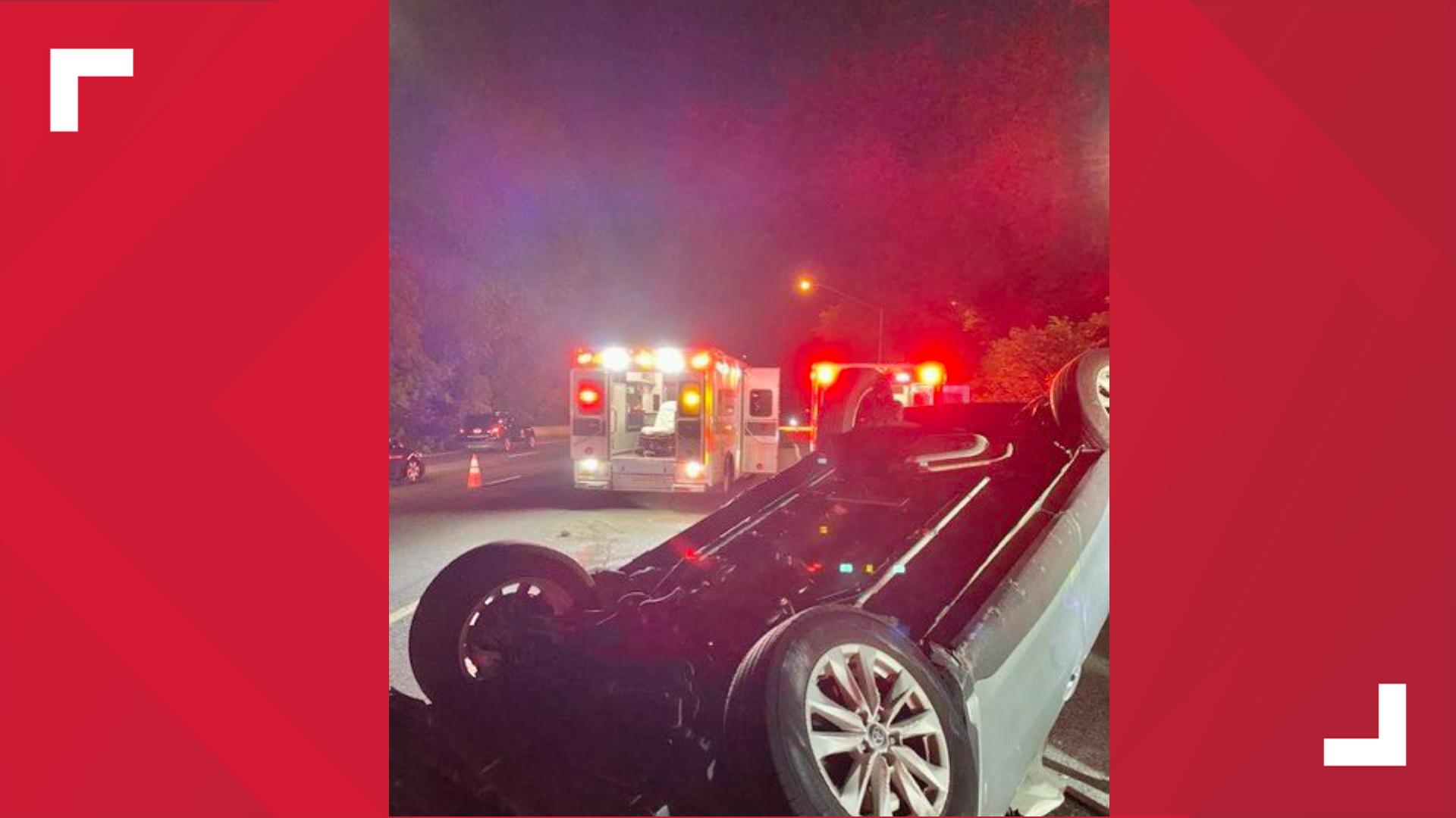 4 hurt in rollover crash on I-495 Sunday | wusa9.com