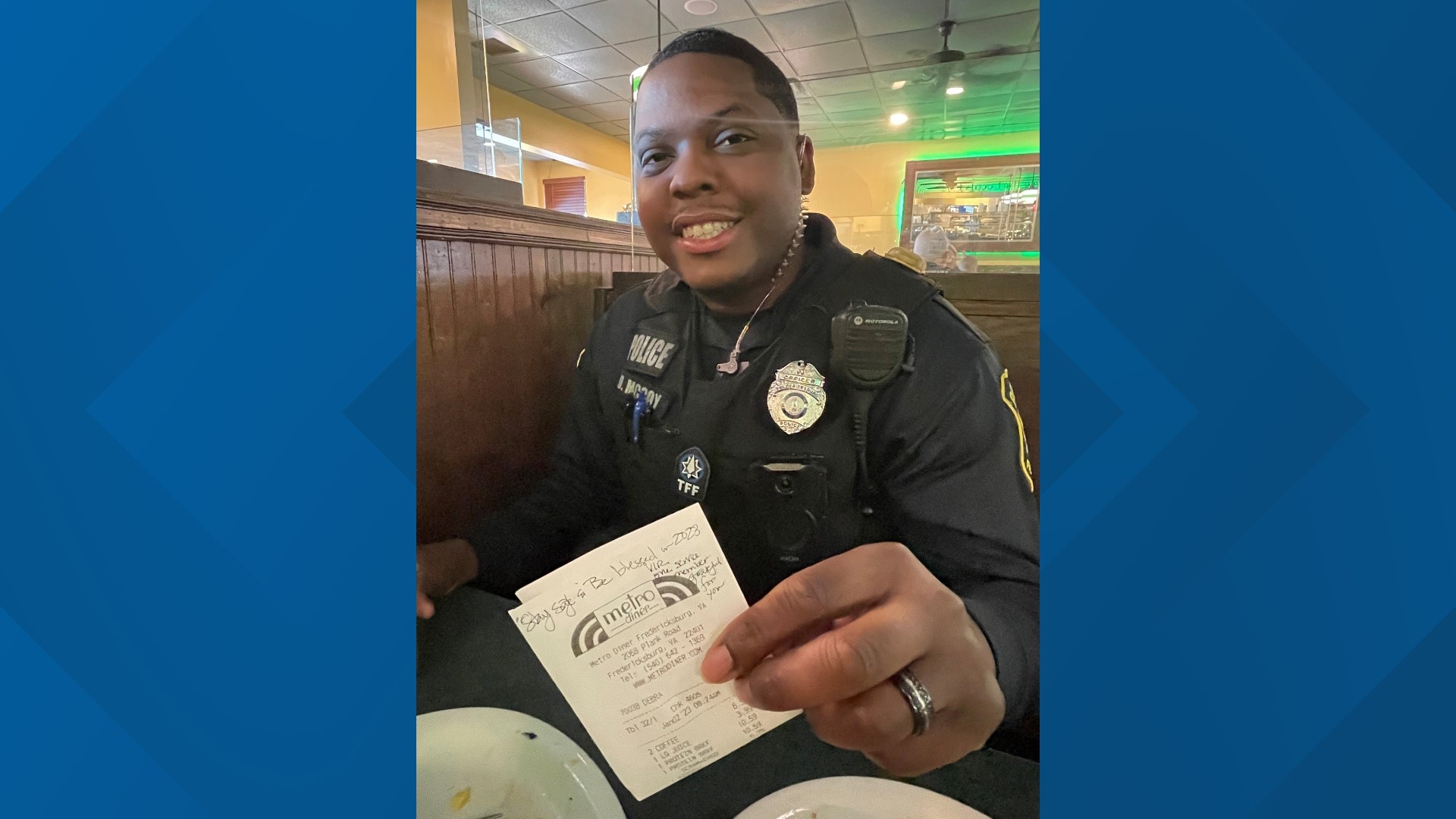 Anonymous couple pays for Fredericksburg officers' breakfast | wusa9.com
