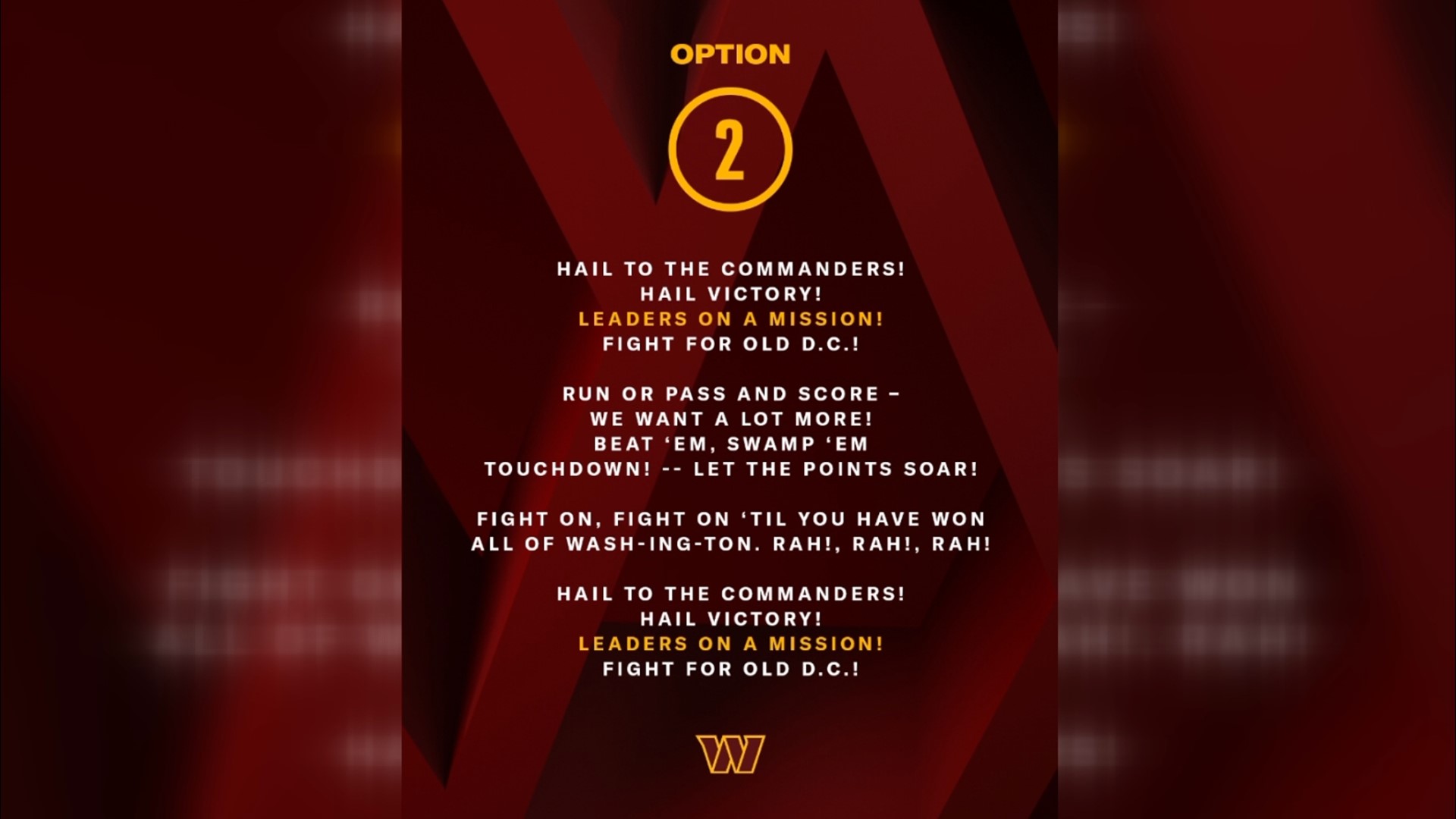 Washington Commanders introduce new fight song options to fans | wusa9.com