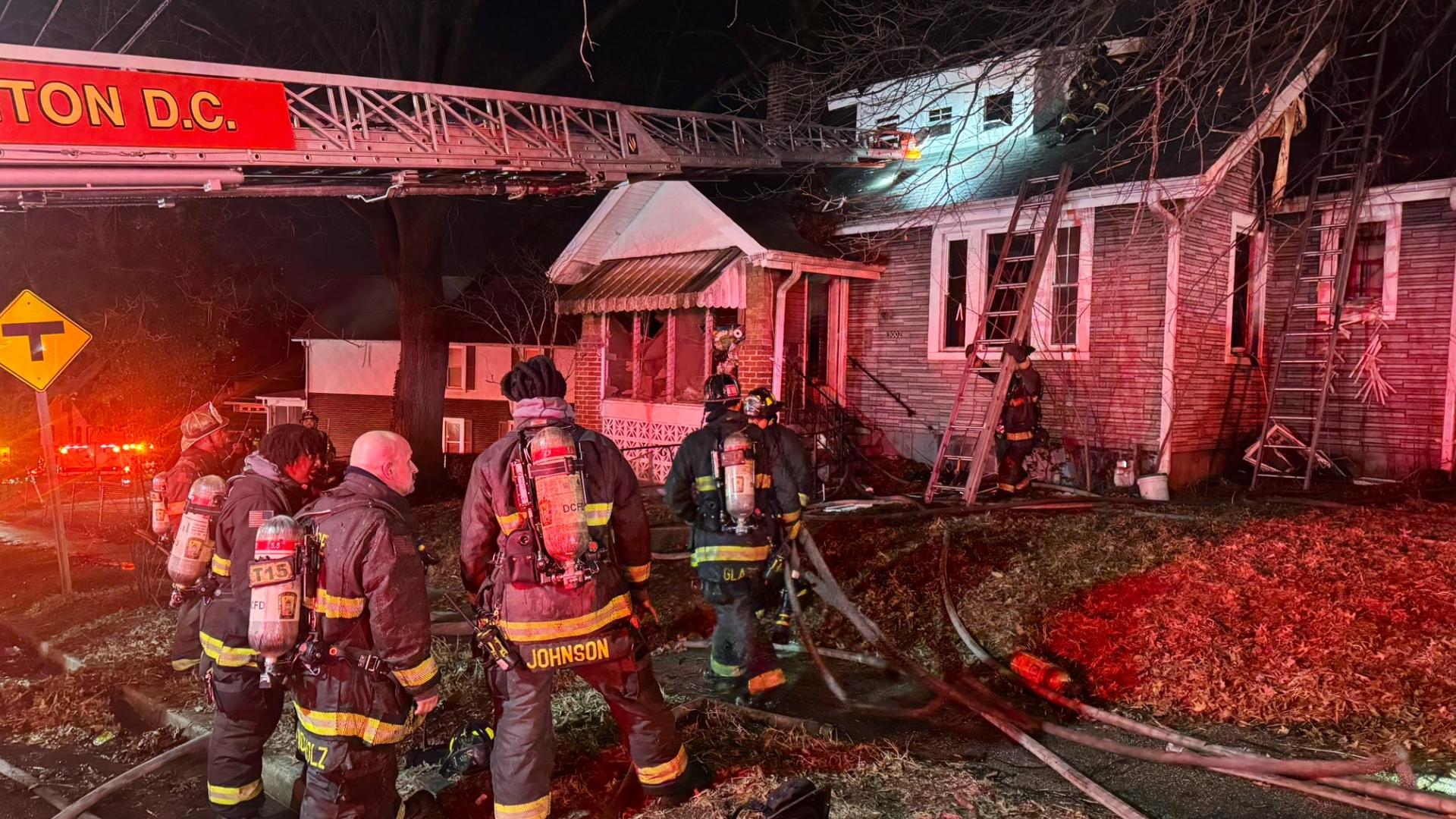 1 woman, service dog displaced by house fire in Northeast DC | wusa9.com