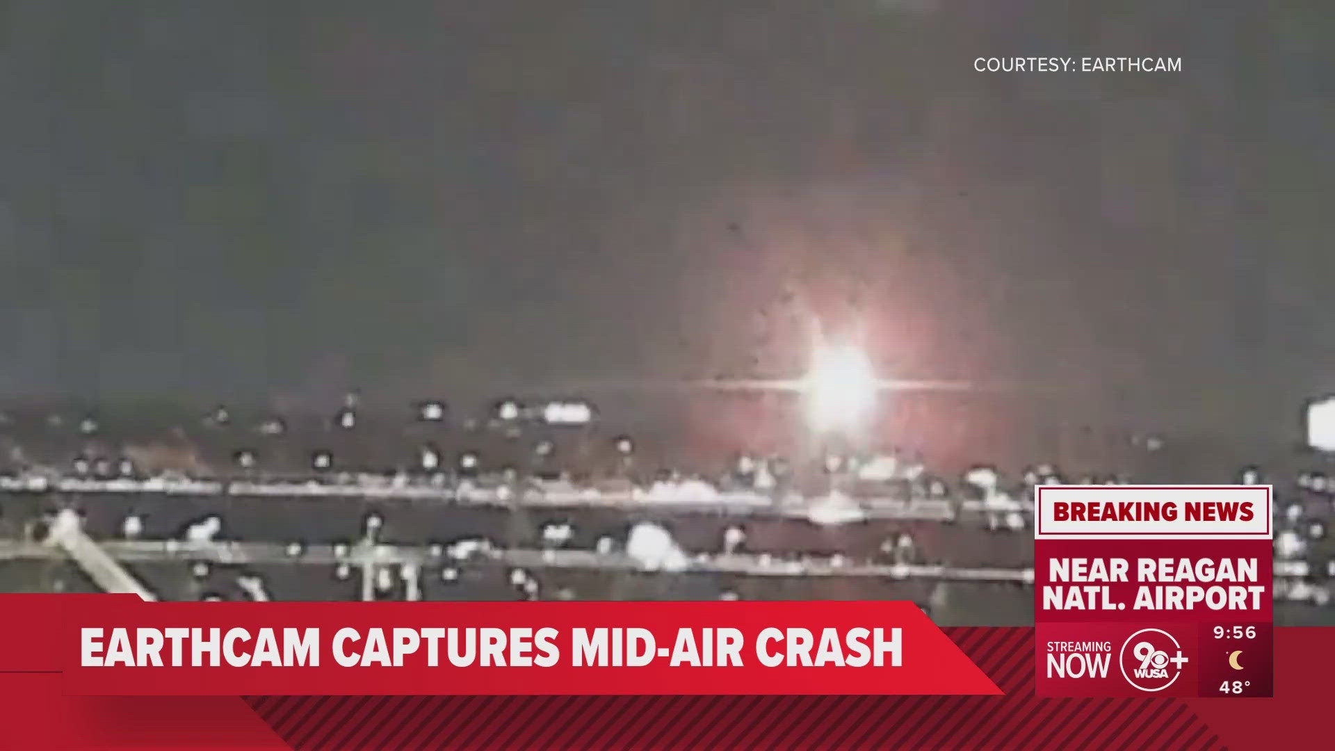 Video Captures Moment American Airlines Flight Collides With Black Hawk Helicopter