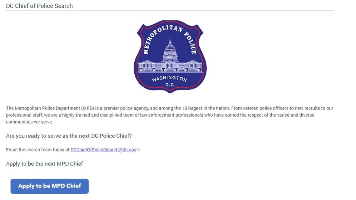 Nationwide search for new DC Police chief starts | wusa9.com