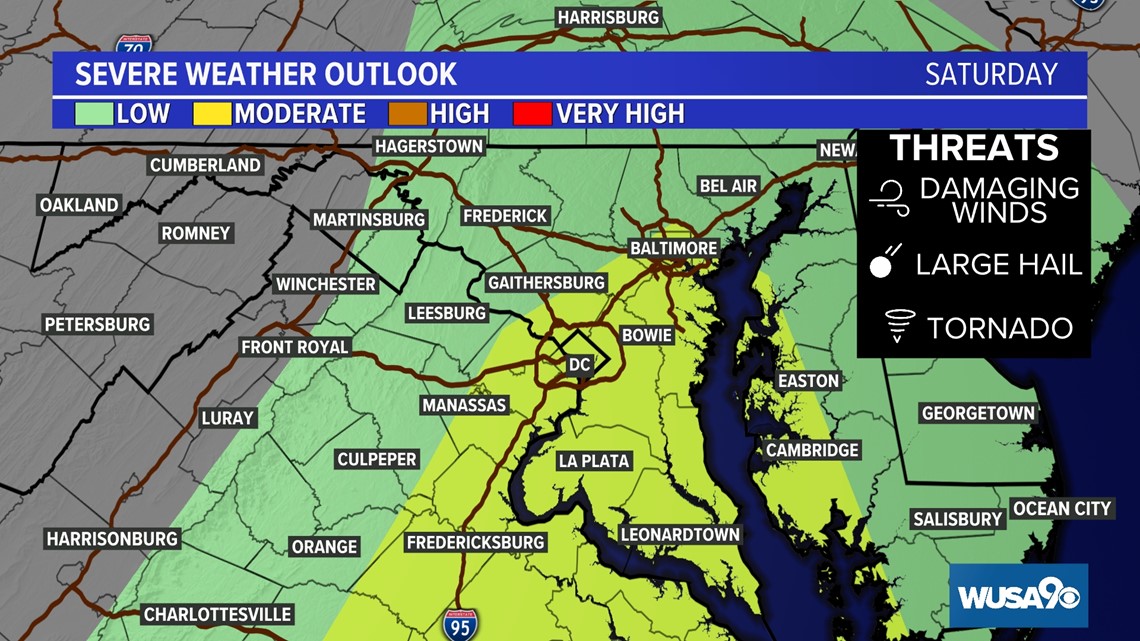 Timeline for strong storms expected Saturday | wusa9.com