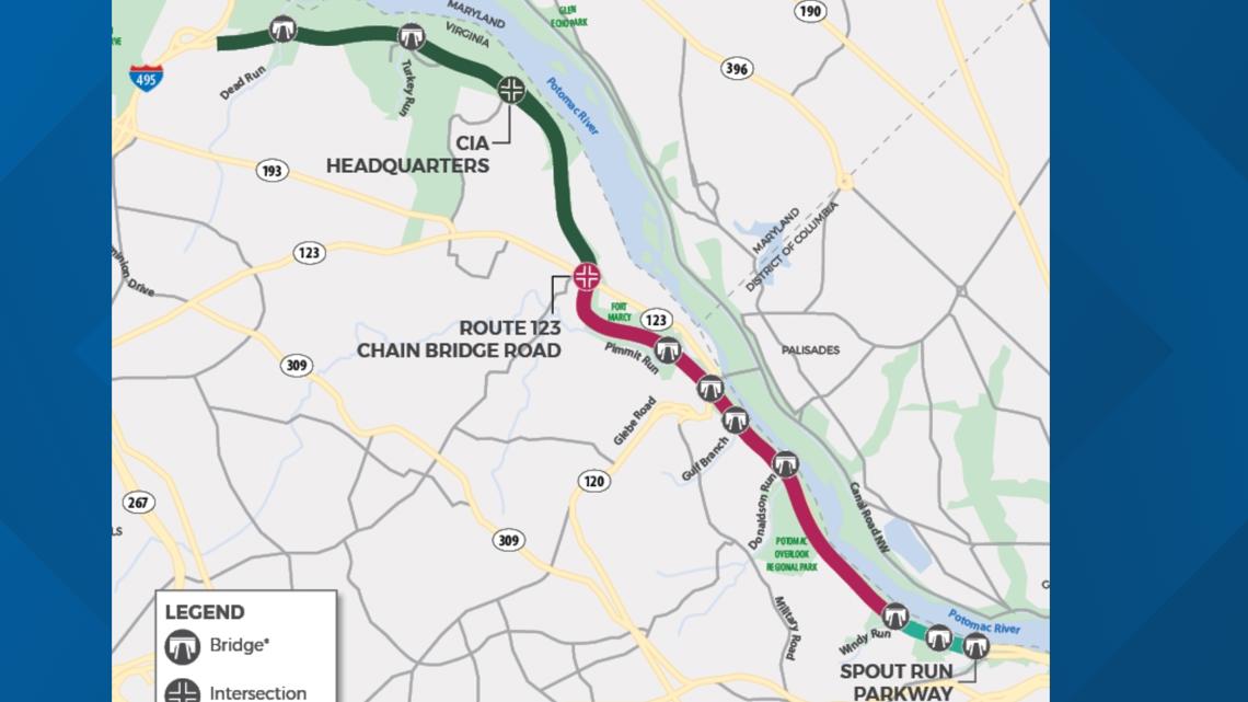 Construction closes I-495 ramp toward Spout Run Parkway | wusa9.com