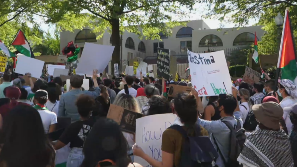 Israeli Embassy Washington DC Palestine Gaza Strip Middle East | wusa9.com