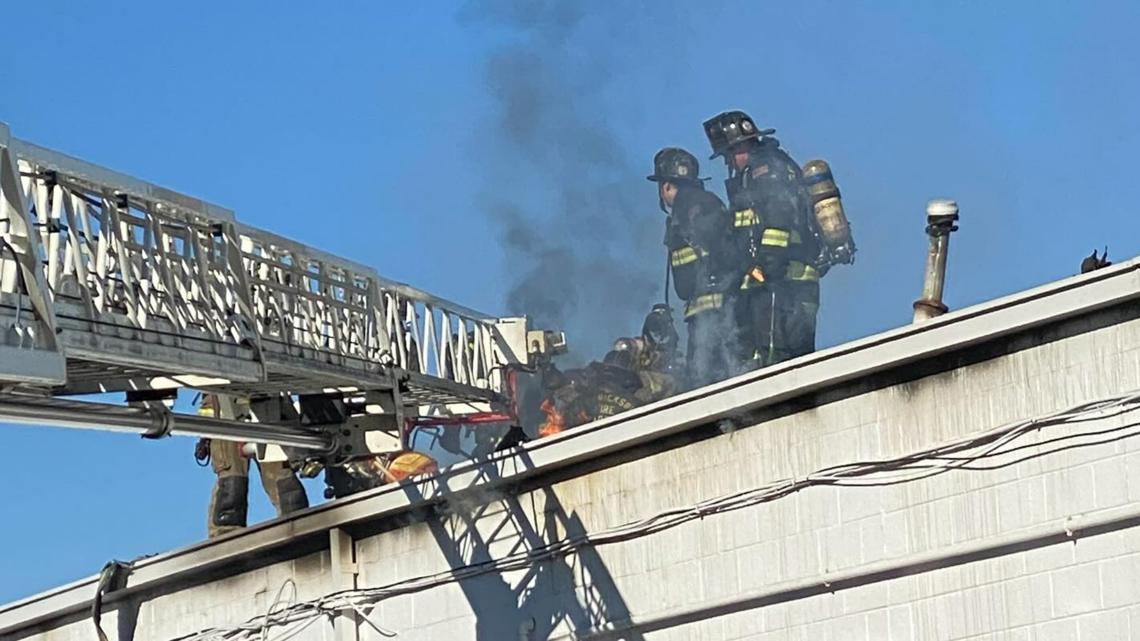 Fredericksburg, Virginia firefighters battle flames at strip mall ...