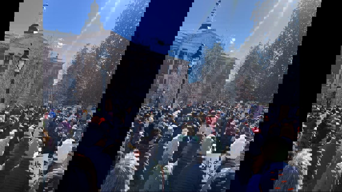 Protests happening in DC against Trump, project 2025 on Presidents' Day ...