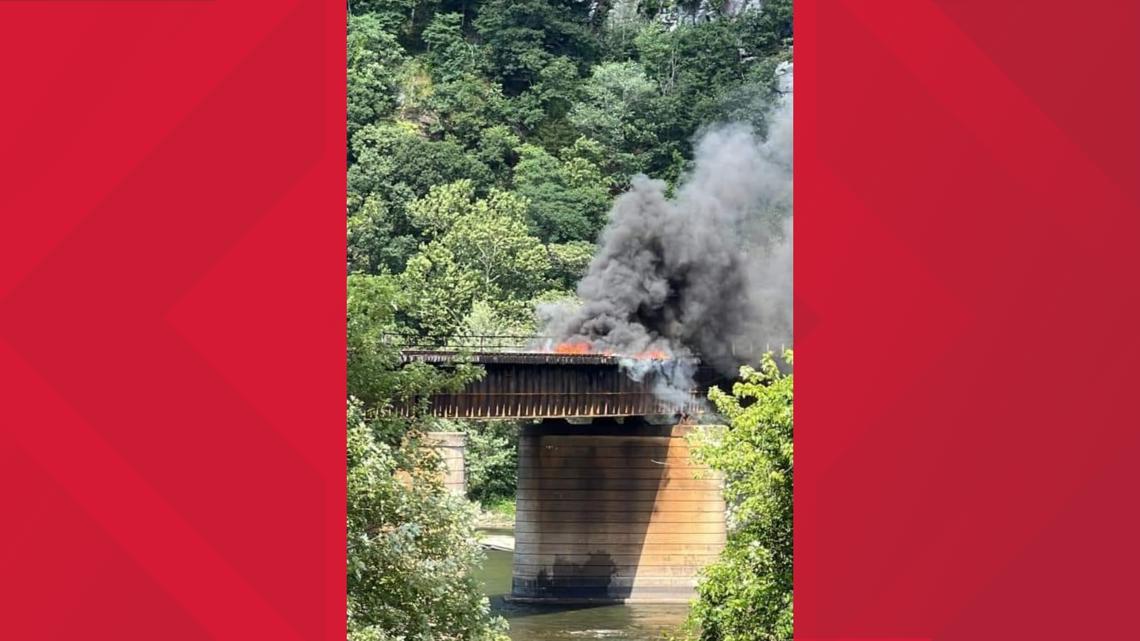 Harpers Ferry Bridge damaged in fire, railroad traffic limited | wusa9.com