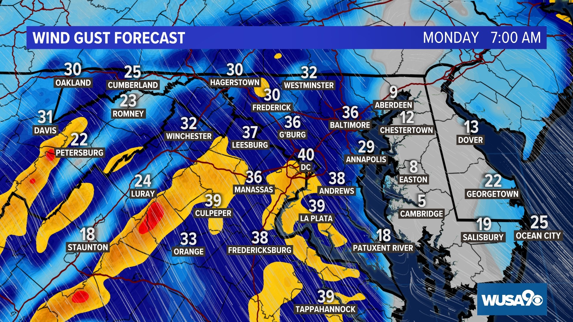 Tracking heavy rains and gusty winds Sunday and Monday | wusa9.com