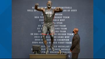 Dwyane Wade statue unveiled outside Heat arena in Miami | wusa9.com