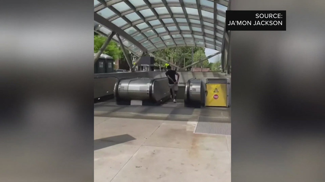 Robbery suspect caught on cam running from police while handcuffed ...