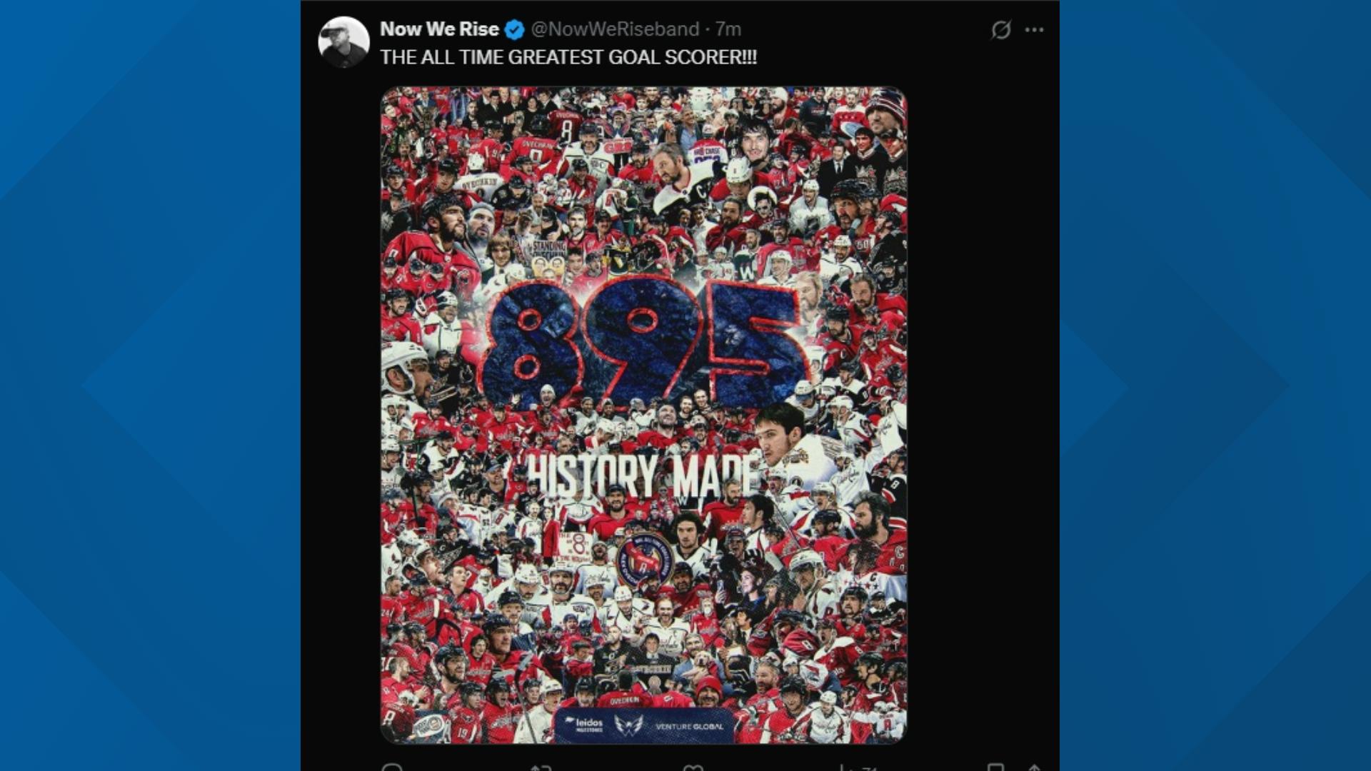 Capitals fans praise Ovechkin as he nets goal 895 | wusa9.com