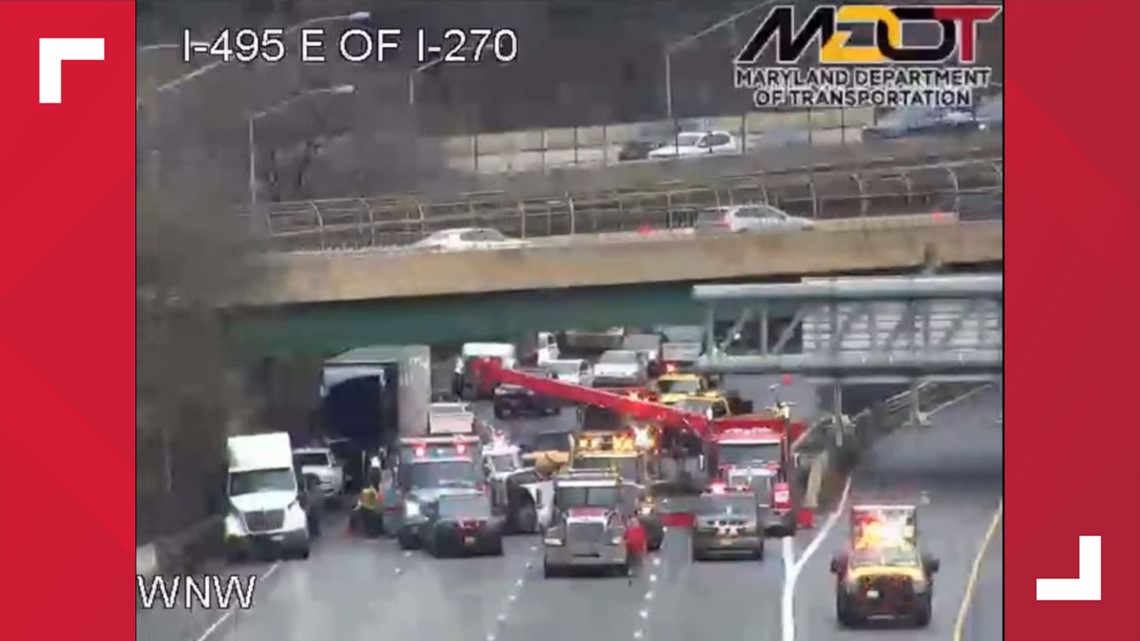 Lanes reopen after crash closes I-495 in Maryland | wusa9.com