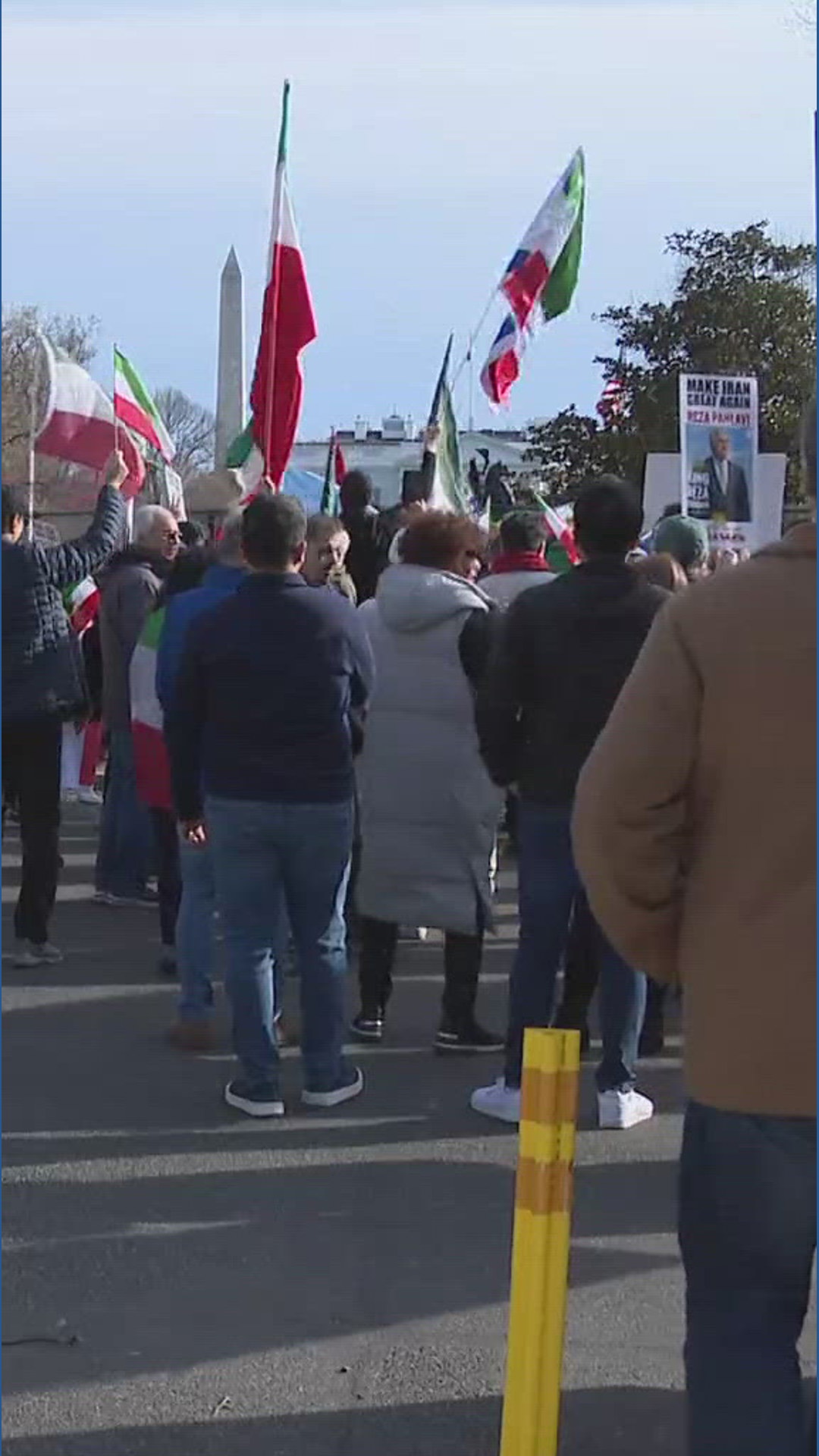 Iranian Americans rally near White House backing Iran war, calling for ...