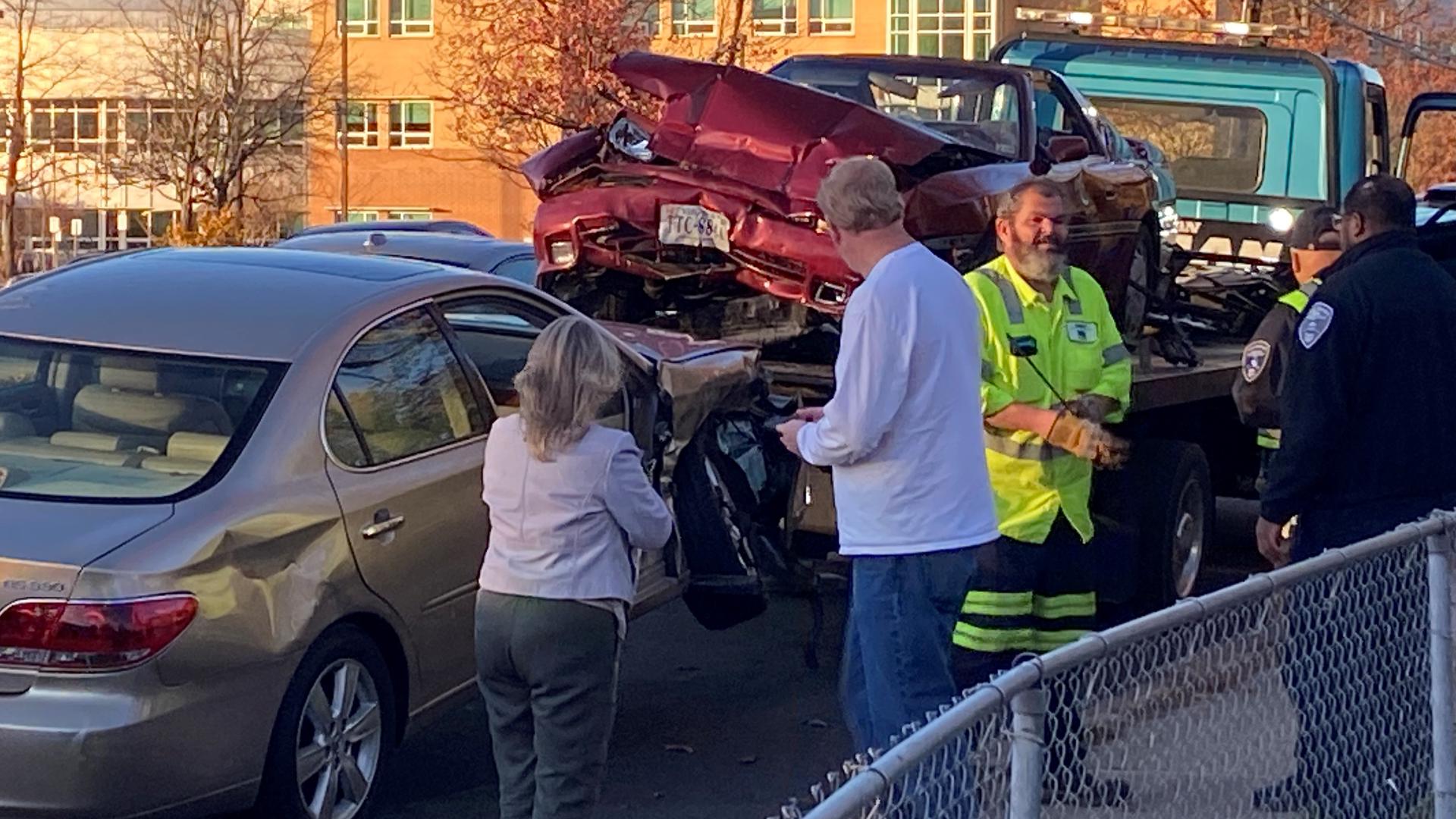 Children hit after crash forces car onto sidewalk in Arlington | wusa9.com