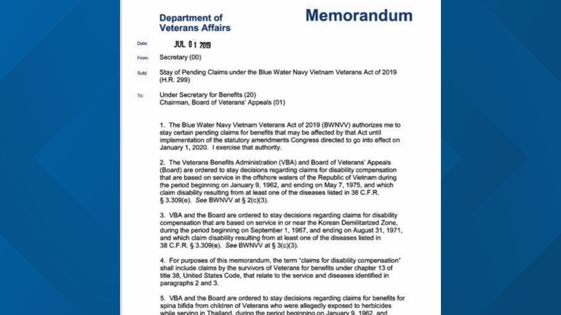 VA delays coverage again for thousands of Blue Water Navy Vietnam vets ...