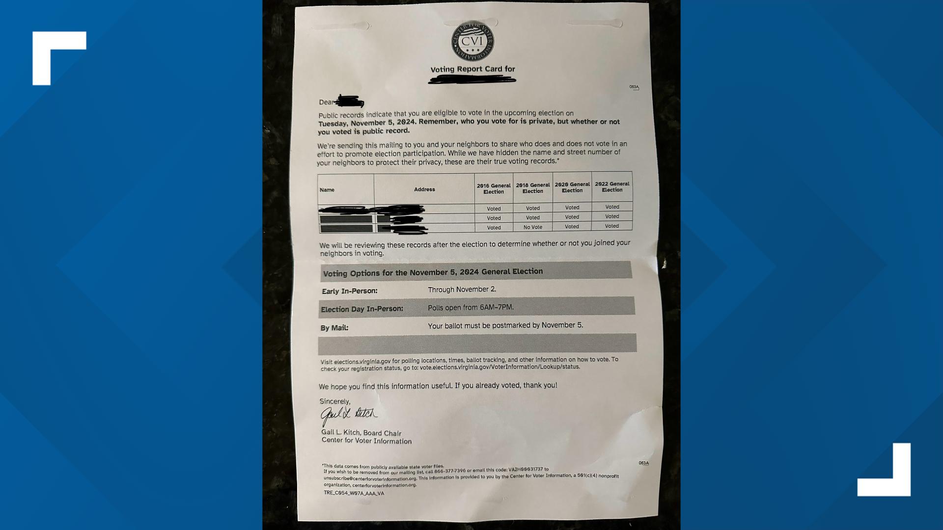 Voting report card mailed to your house? Here's what to know | wusa9.com