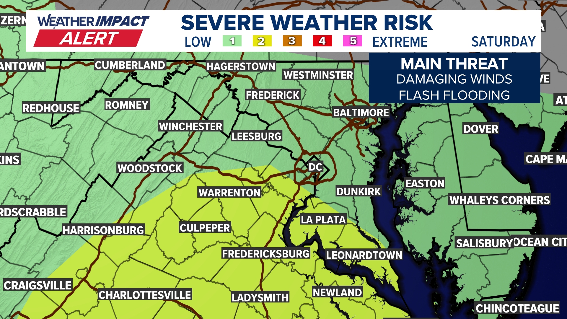 Severe storms to impact DMV with flooding risk Saturday | wusa9.com