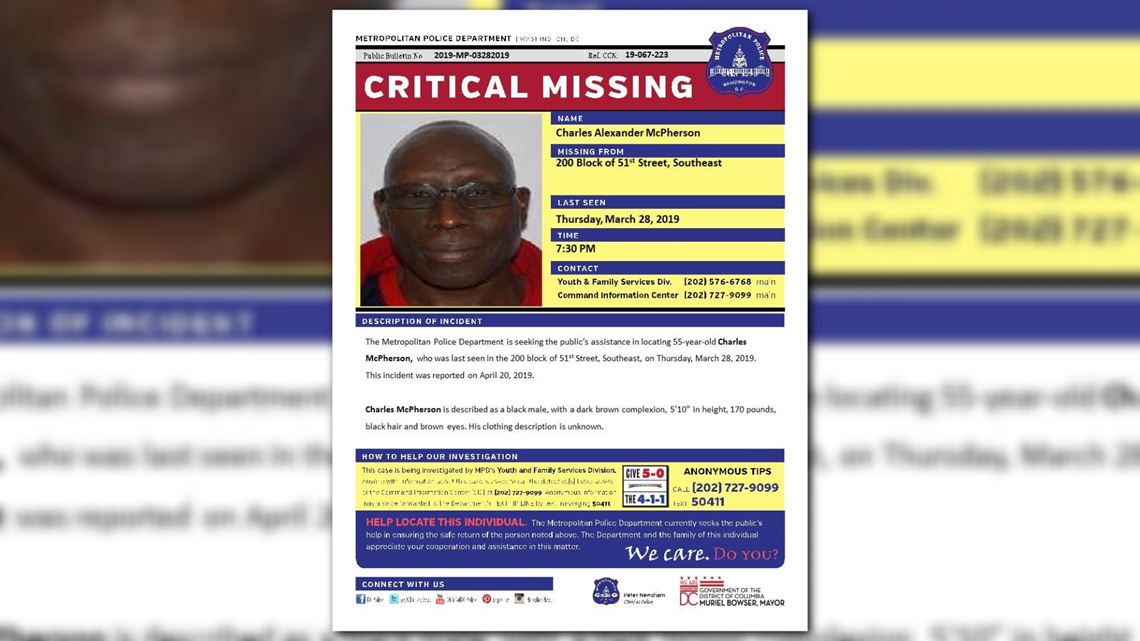 Critical missing: 55-year-old man missing from Southeast | wusa9.com
