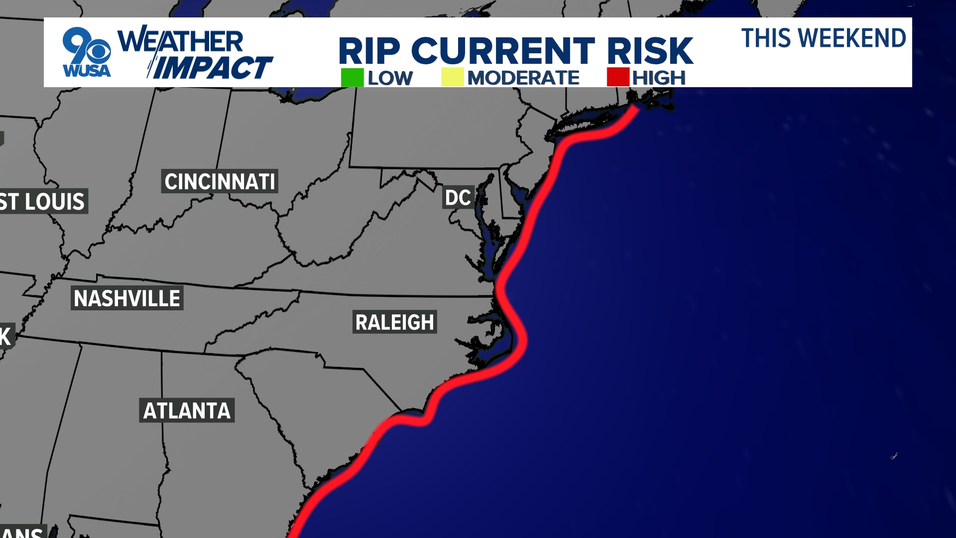 Rip current risk DMV Beaches | wusa9.com