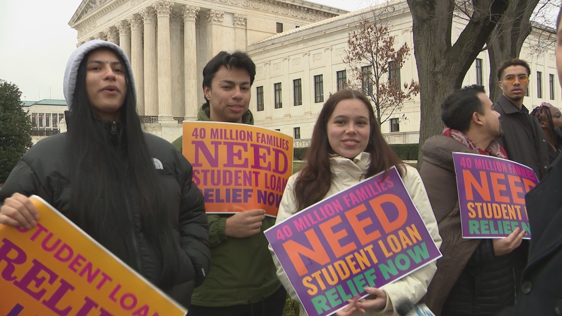 Protest at Supreme Court for student debt relief to be upheld | wusa9.com