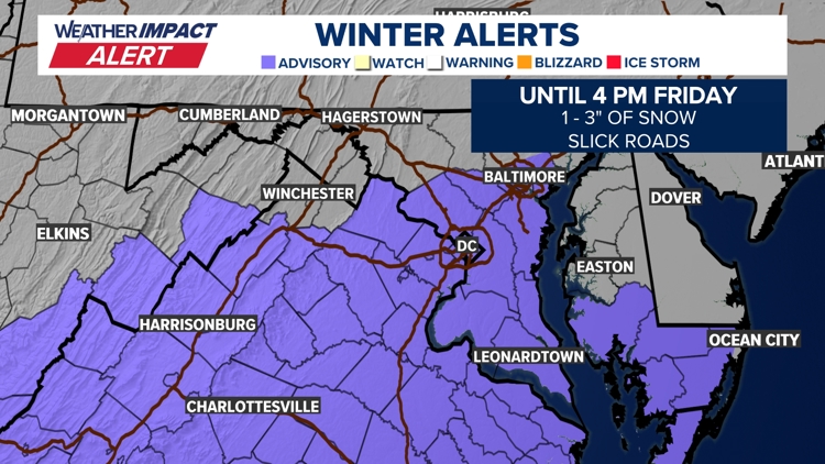 Weather Impact Alert: Light snow and flurries falling across parts of ...