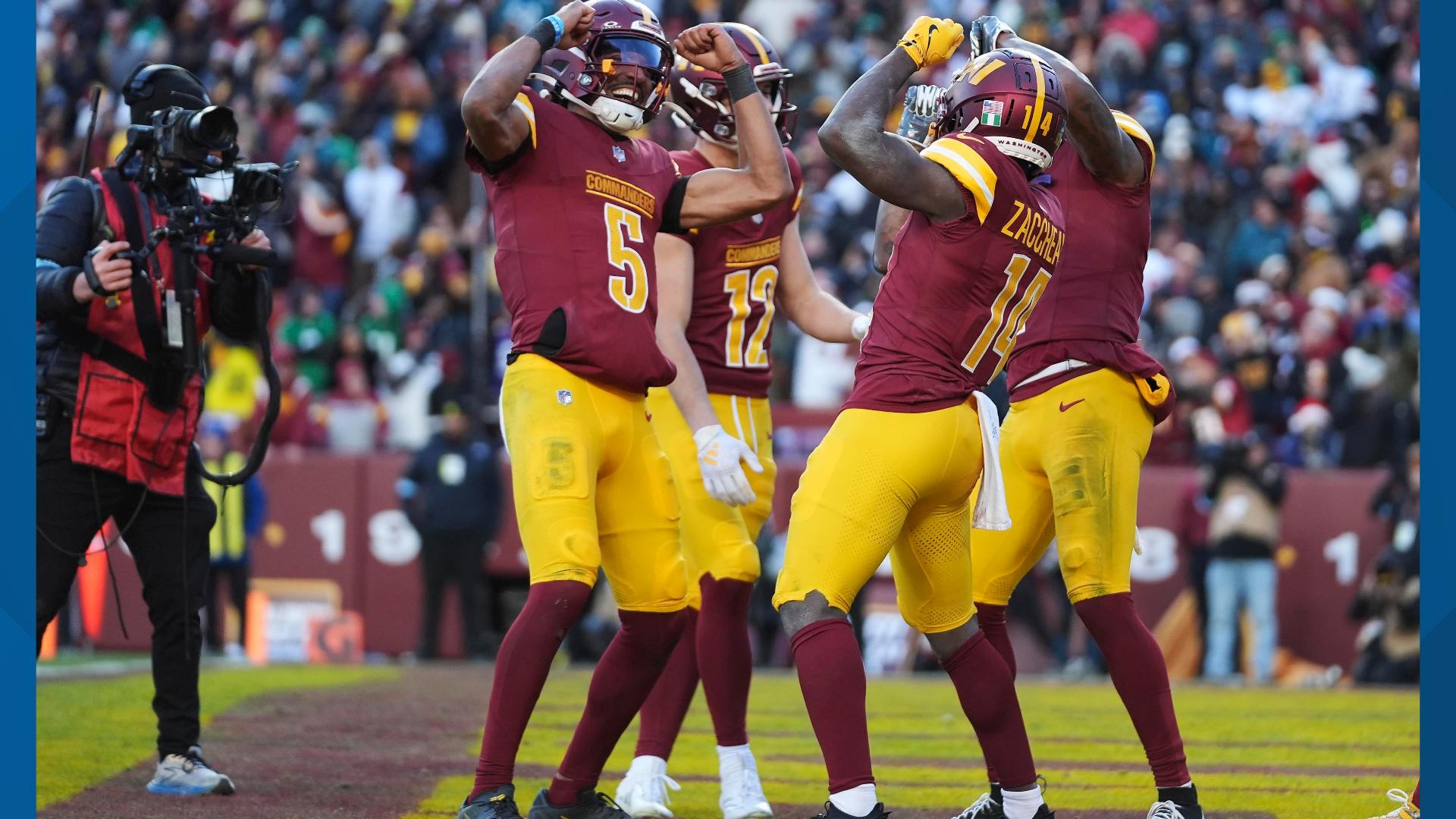 Commanders defeat Eagles, 36-33, ending their winning streak | wusa9.com