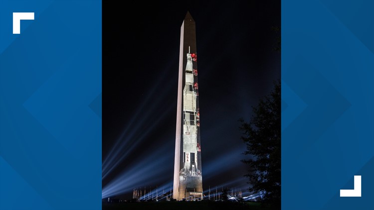 National Air and Space Museum projects 363-foot rocket on Washington ...