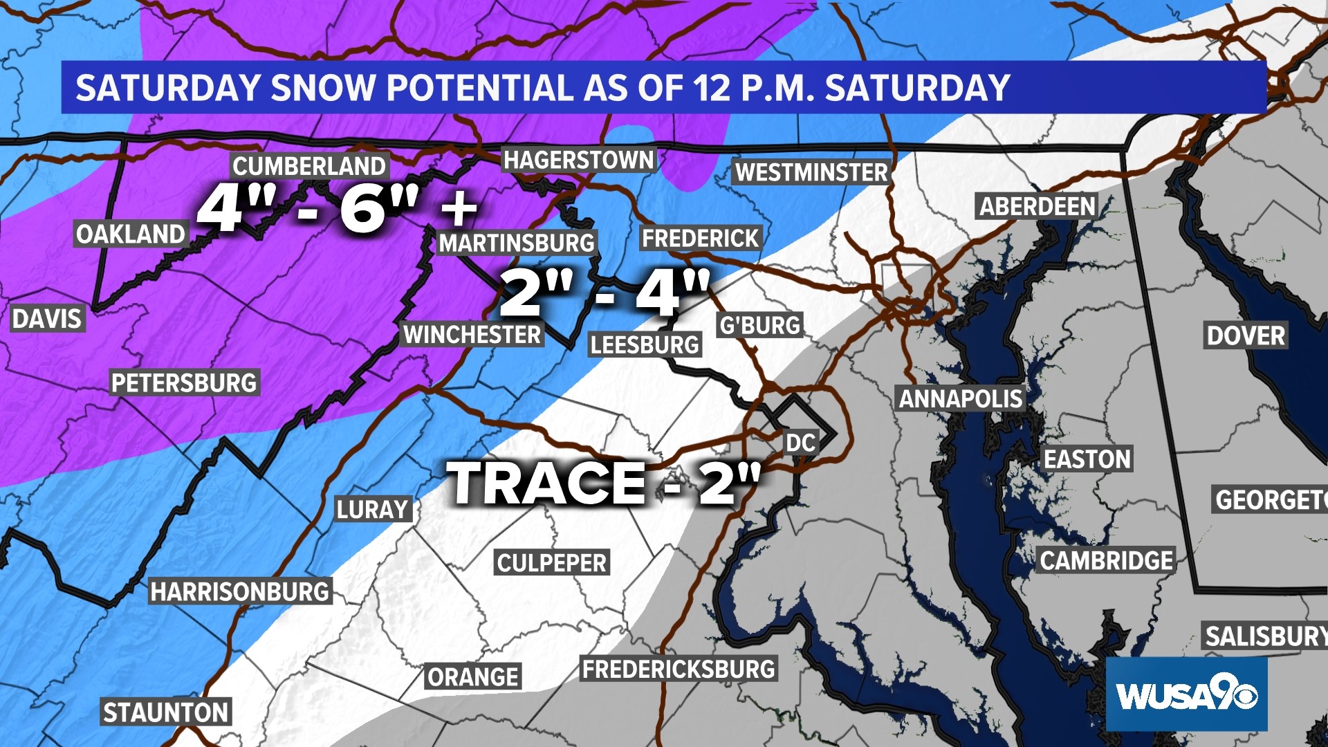 TIMELINE: Potential winter weather-maker in the DMV this weekend ...