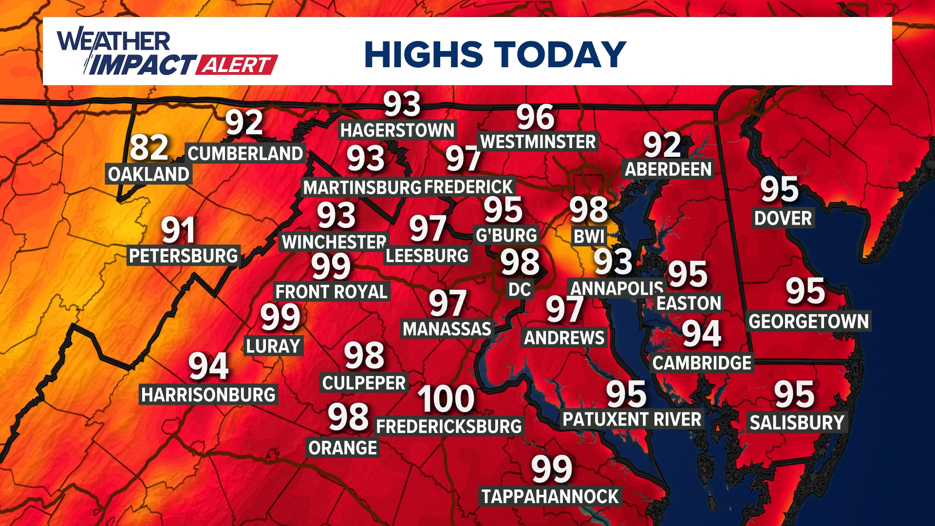 Timeline: When to expect high heat and thunderstorms Wednesday | wusa9.com