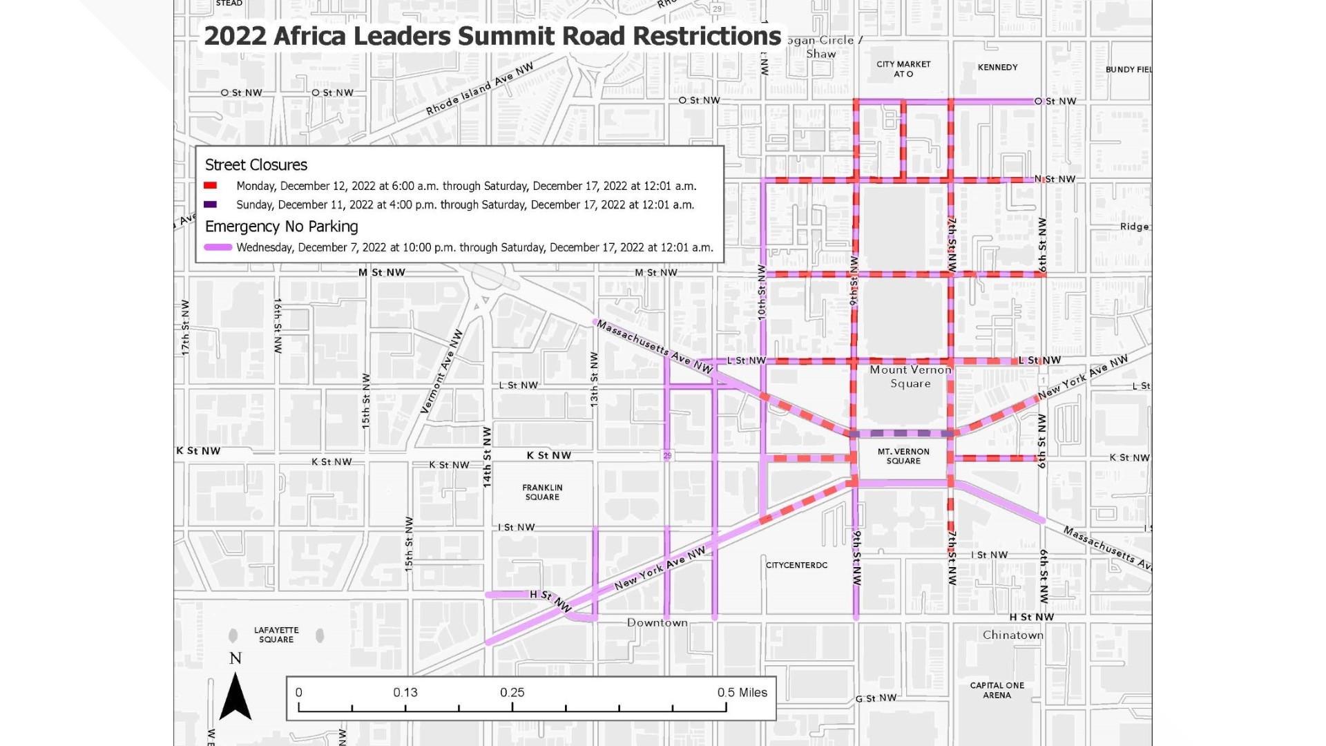 Road closures ahead of, during US-Africa Leaders Summit 2022 | wusa9.com