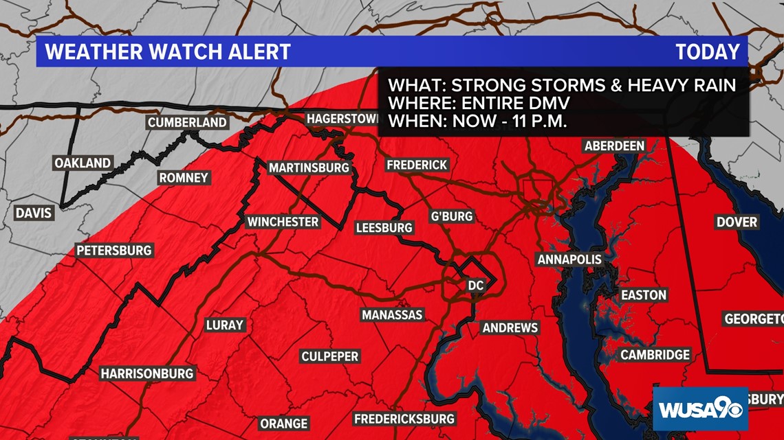A Weather Watch Alert has been issued ahead of storms Wednesday | wusa9.com