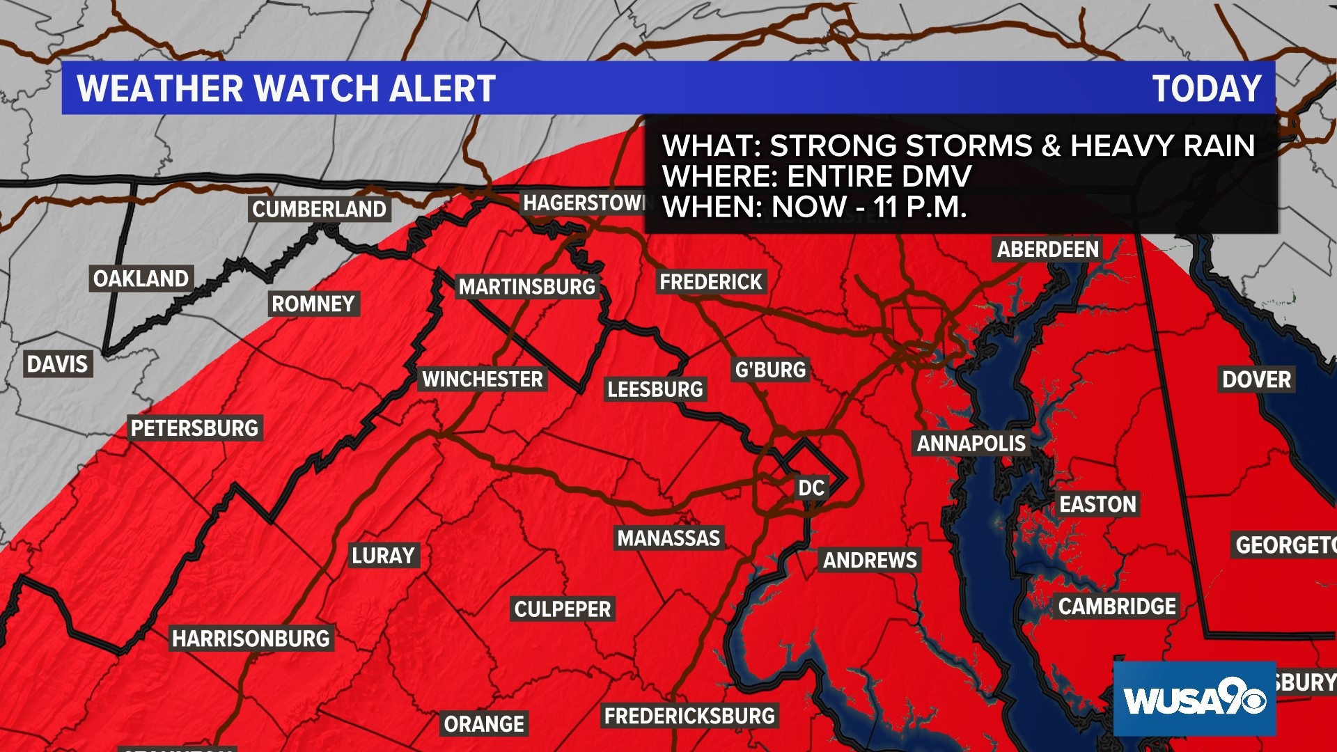 A Weather Watch Alert has been issued ahead of storms Wednesday | wusa9.com