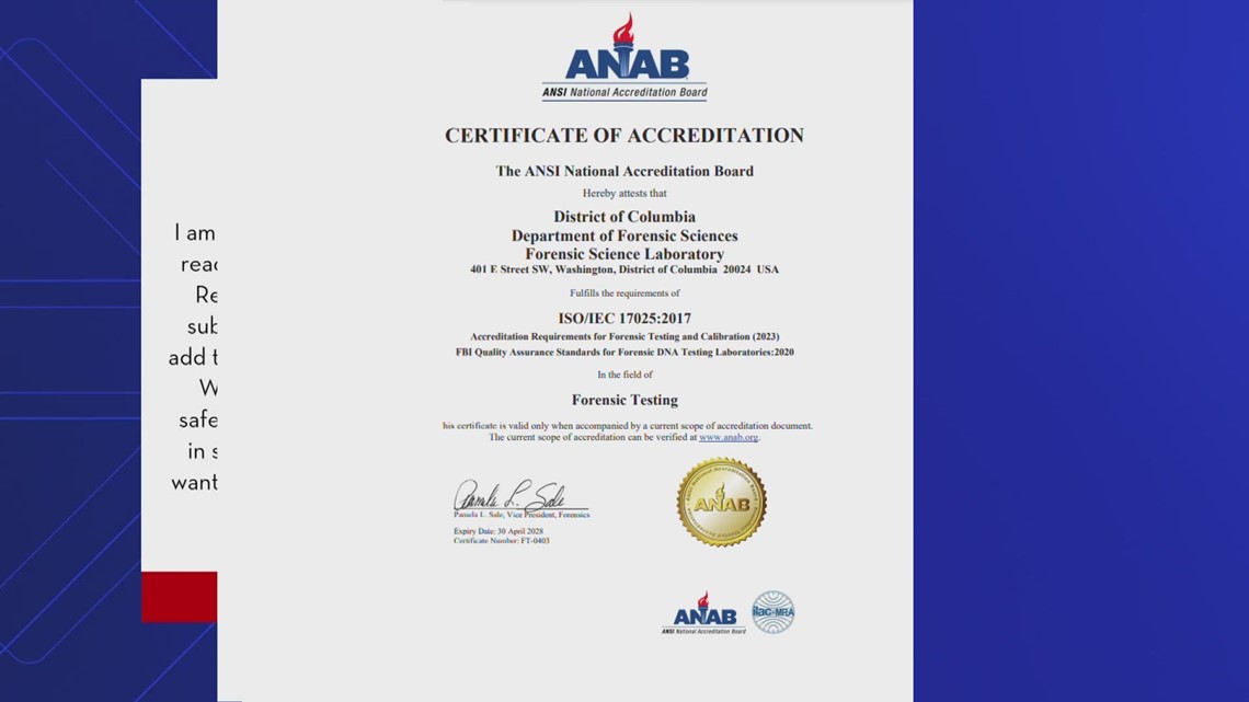 DC crime lab regains ANAB accreditation, US Attorney's Office says ...