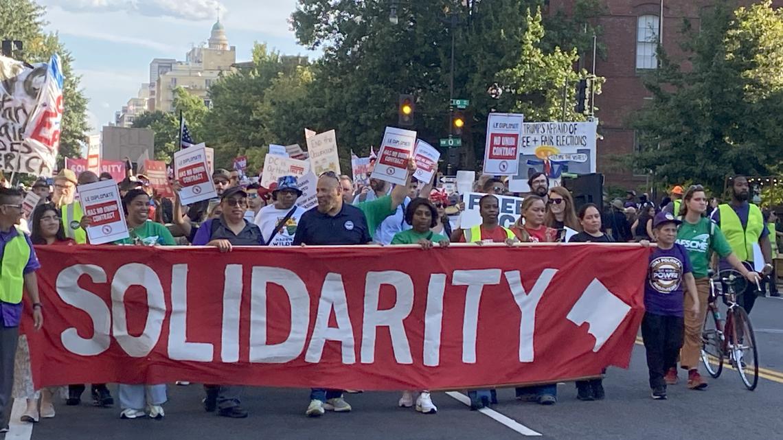 D.C. unions protest Trump administration labor policies | wusa9.com