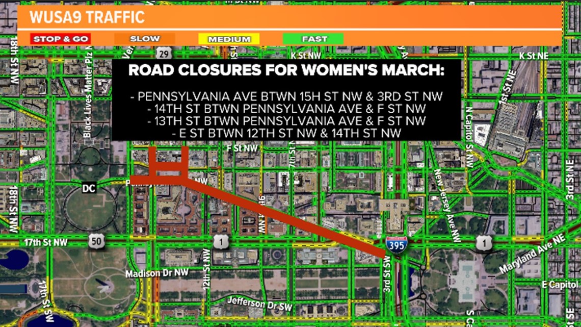 Women's March 2021: DC road closures and restrictions | wusa9.com