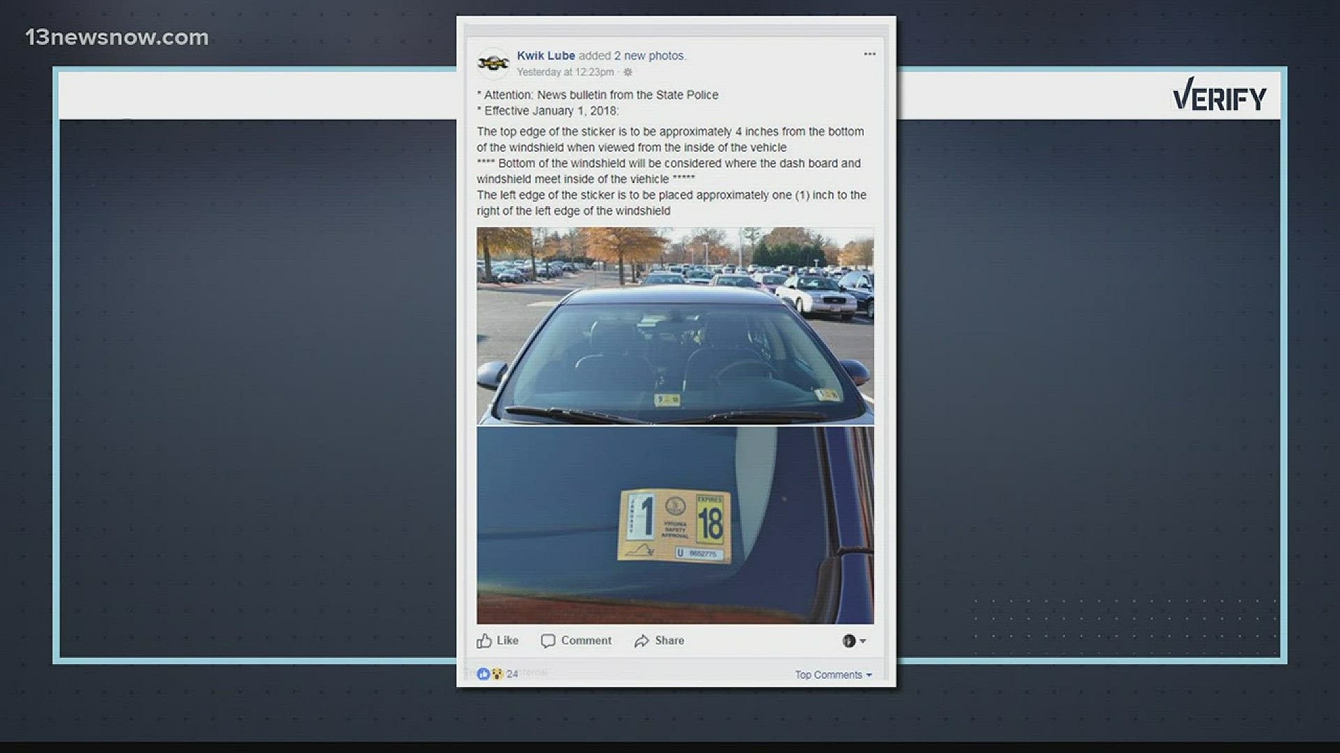 State Police: Placement of Virginia car inspection stickers to change ...
