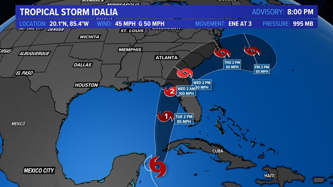 Tropical Storm Idalia Track: Storm may hit US as hurricane | wusa9.com