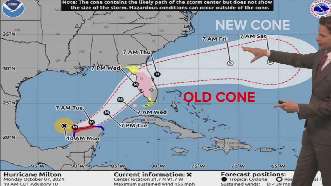 The National Hurricane Center unveiled a new hurricane cone design for ...